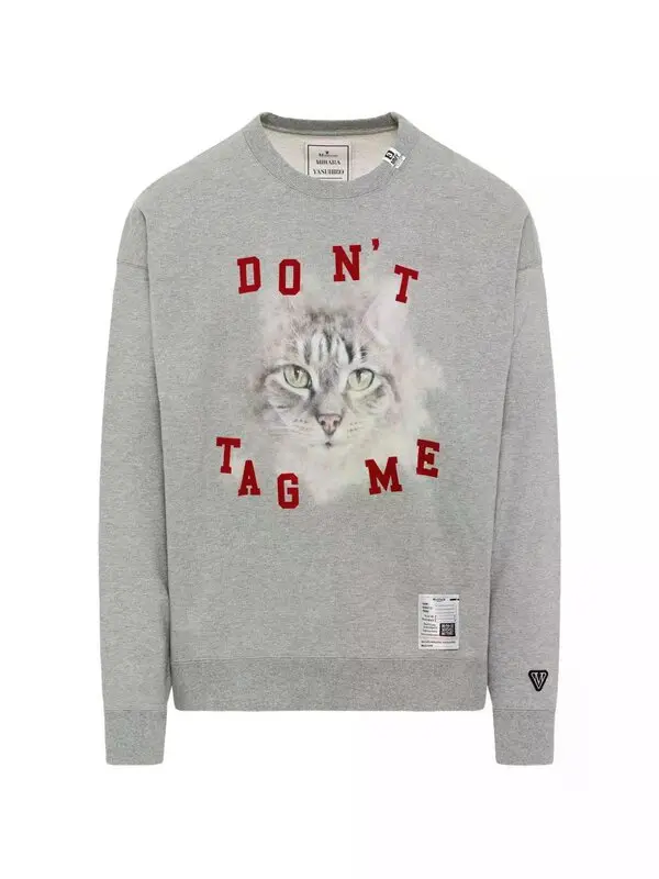 Mihara Yasuhiro Cat Printed Sweatshirt - Grey