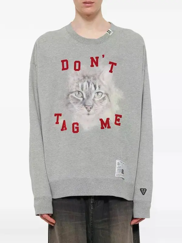 Mihara Yasuhiro Cat Printed Sweatshirt - Grey