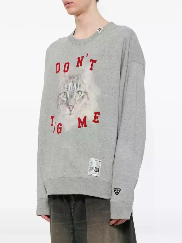 Mihara Yasuhiro Cat Printed Sweatshirt - Grey