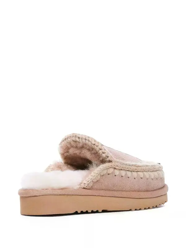Mou Eskimo Crochet-trim Slip-on Slippers