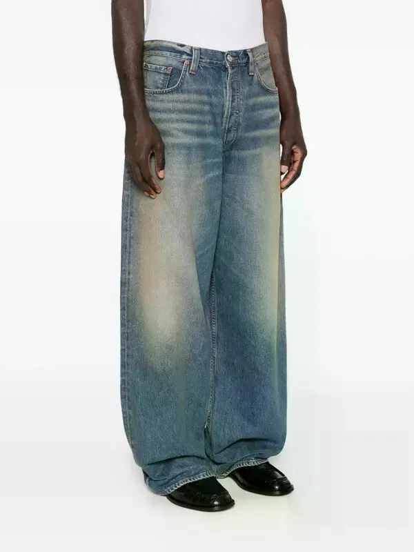 AGOLDE Bagley Faded-effect Whiskered Jeans