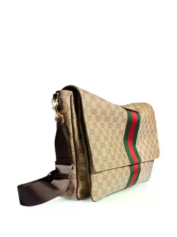 Gucci Medium Crossbody Bag With Web - Neutrals
