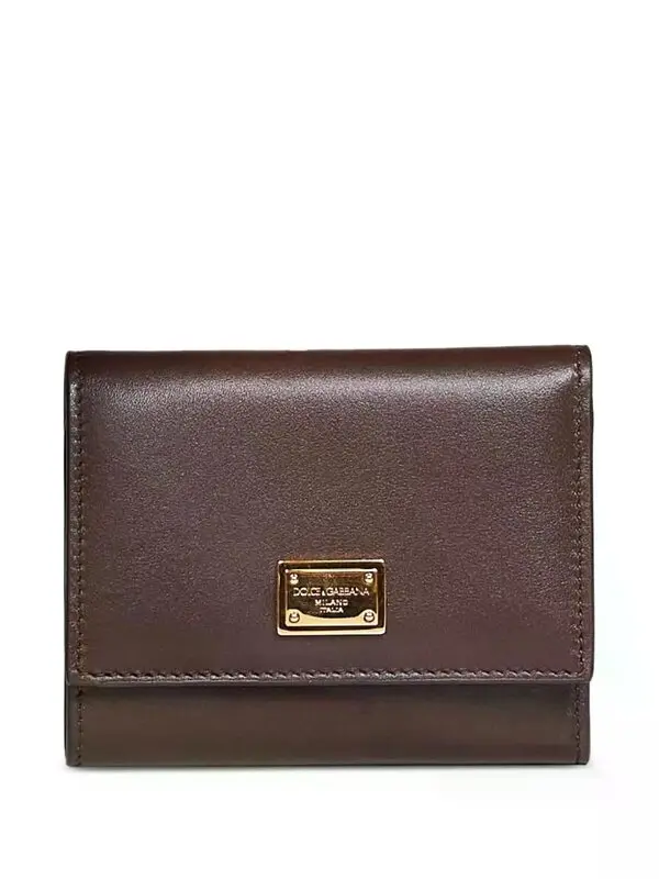 Dolce & Gabbana Logo-plate Leather Wallet - Brown