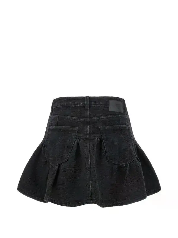 GANNI Lurex-denim Flounced Mini Skirt