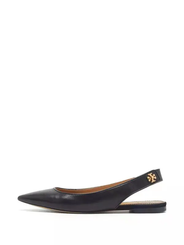 Tory Burch Kira Double T Slingback Flat Pumps - Black