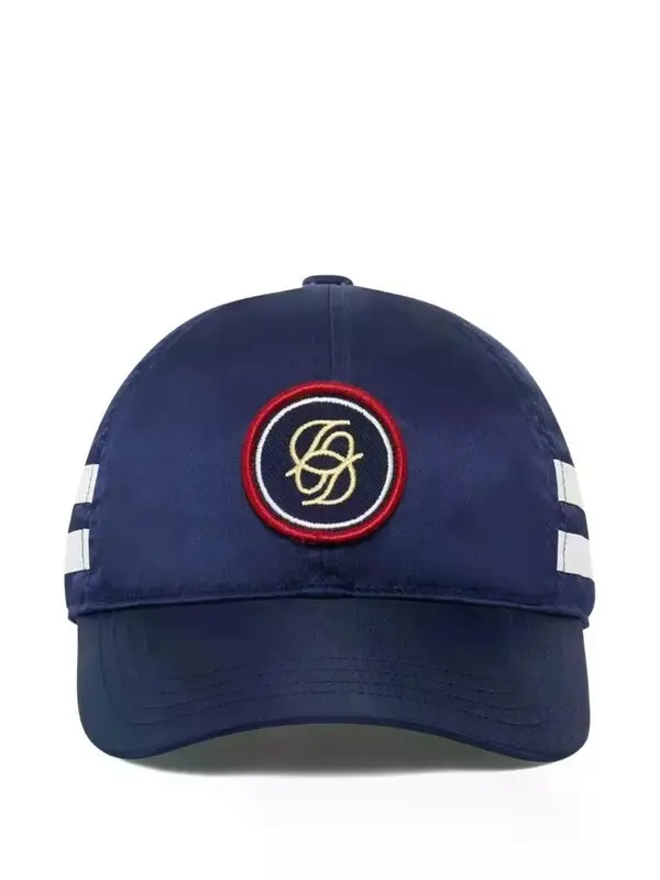 Drole De Monsieur Logo-patch Striped Cap - Blue