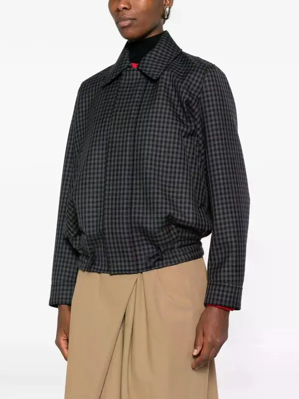 Loewe Gingham-check Leather-patch Jacket