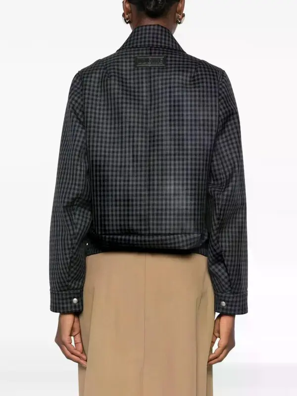 Loewe Gingham-check Leather-patch Jacket