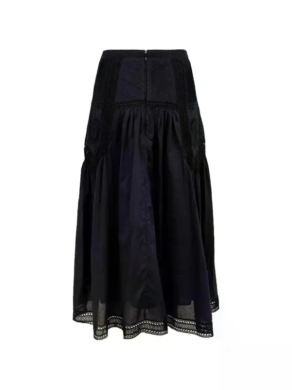 Ulla Johnson Alice Crochet-trim Midi Skirt - Black