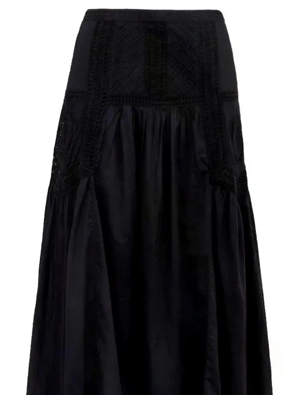 Ulla Johnson Alice Crochet-trim Midi Skirt - Black