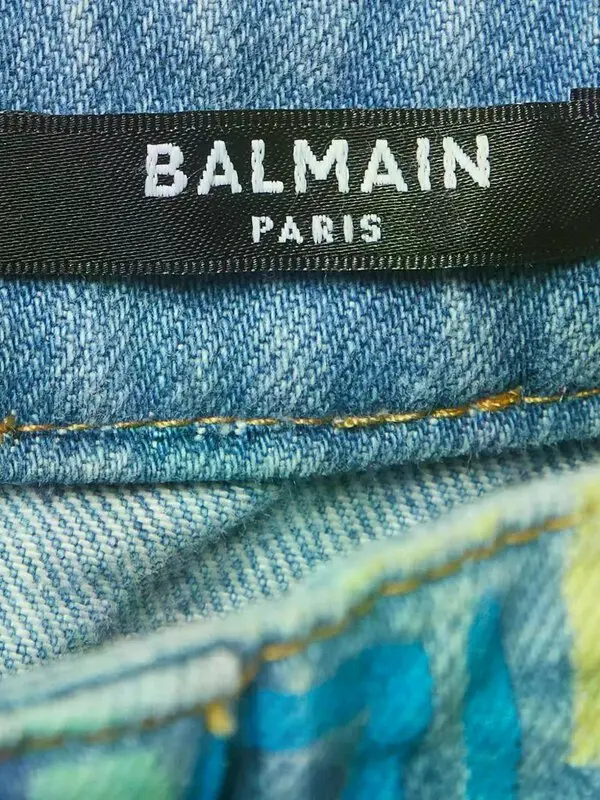 Balmain Monogram Print Mini Skirt