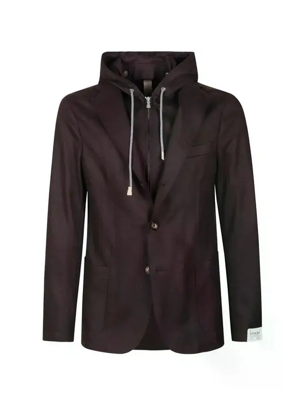 Eleventy Detachable-hood Notched-lapels Jacket - Brown
