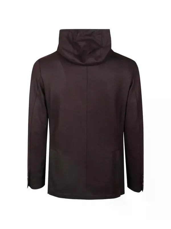 Eleventy Detachable-hood Notched-lapels Jacket - Brown