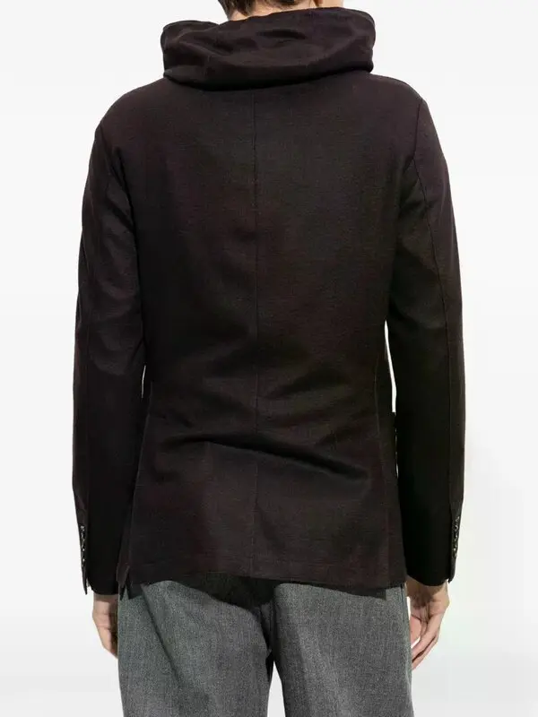 Eleventy Detachable-hood Notched-lapels Jacket - Brown