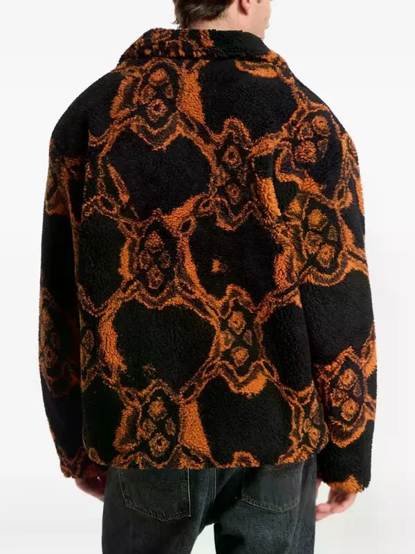 DAILY PAPER Burned Shield Faux-fur Jacket
