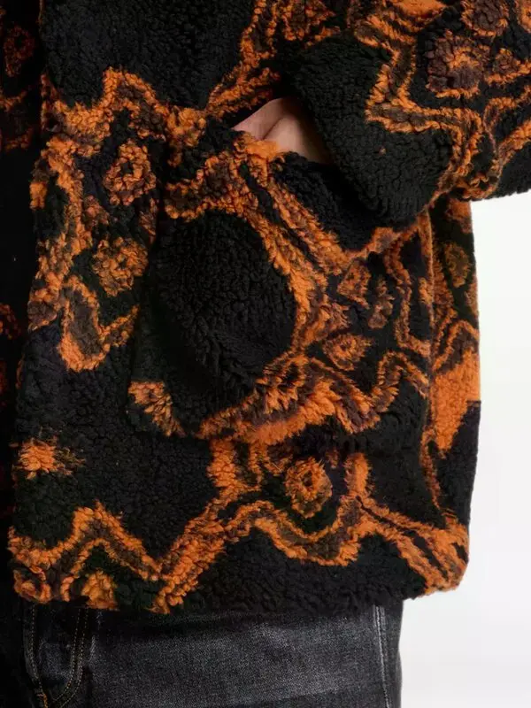 DAILY PAPER Burned Shield Faux-fur Jacket