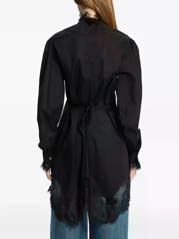 ANN DEMEULEMEESTER Ruffled Lace-trim Shirt