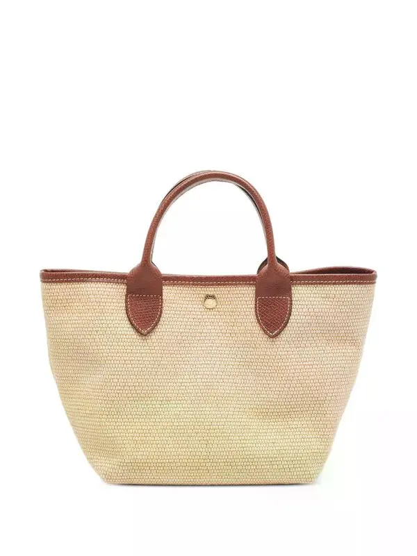 Longchamp Le Panier Pliage Leather-trim Tote Bag - Neutrals