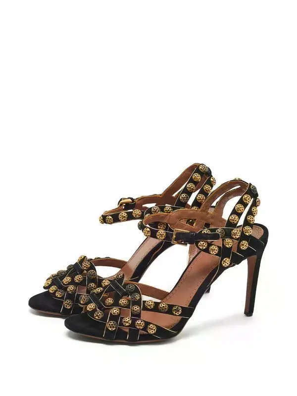 Alaïa Studded Ankle-strap Sandals - Black