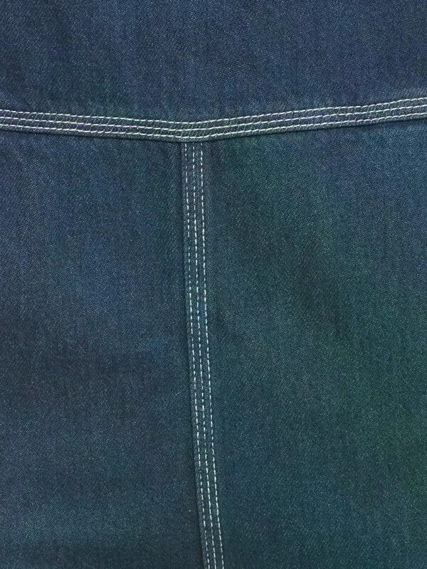 Burberry Leather-trim Contrast-stitch Overalls