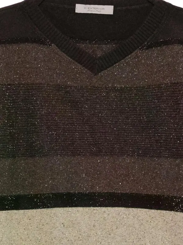 D.exterior Striped Glitter-detail Sweater