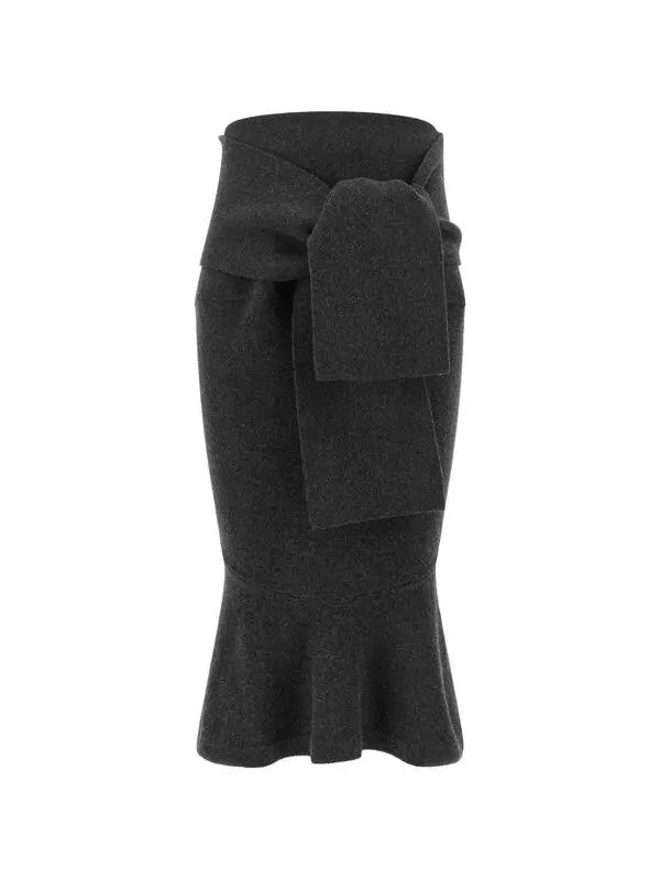 Jacquemus La Jupe Fiocco Knot-detail Midi Skirt - Grey