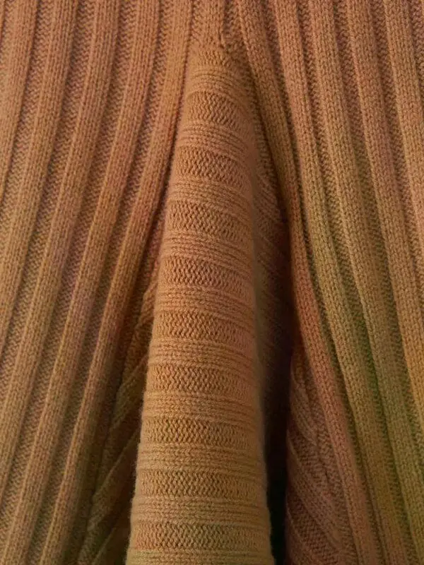 ELY ELY Asymmetrical Ribbed-knit Midi Skirt