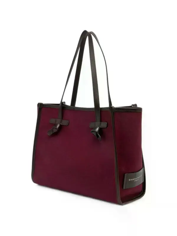 GIANNI CHIARINI Marcella Canvas Shoulder Bag - Red