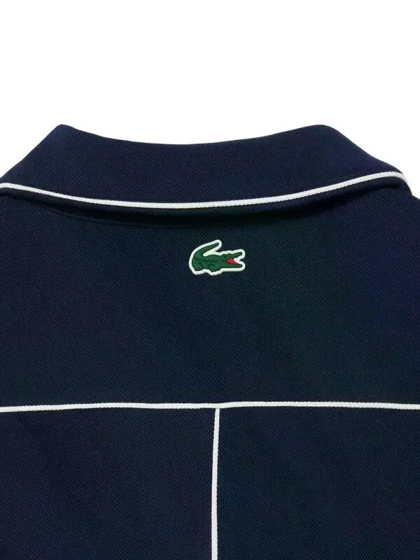 Lacoste Piping-detail Piqué-textured Sweatshirt - Blue
