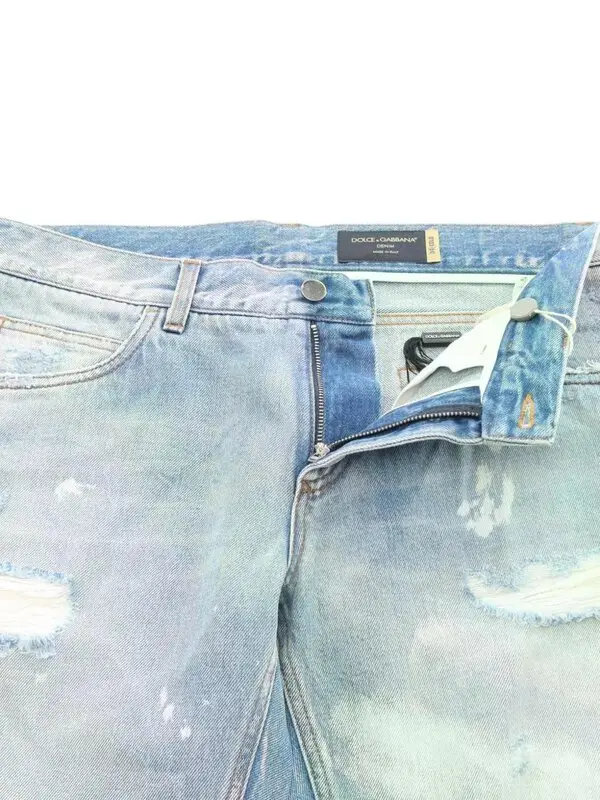 Dolce & Gabbana 2020s Paint-splatter Distressed Jeans