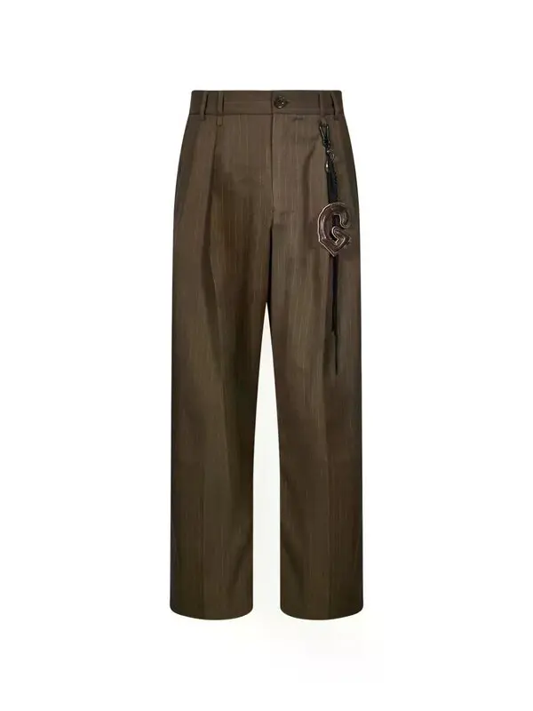 SONG FOR THE MUTE Pinstripe-pattern Pleated Trousers - Brown