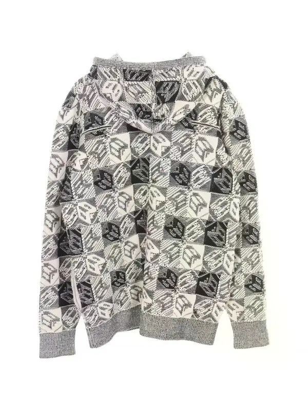 Dior 2000 All-over Pattern Pullover Hoodie - Grey