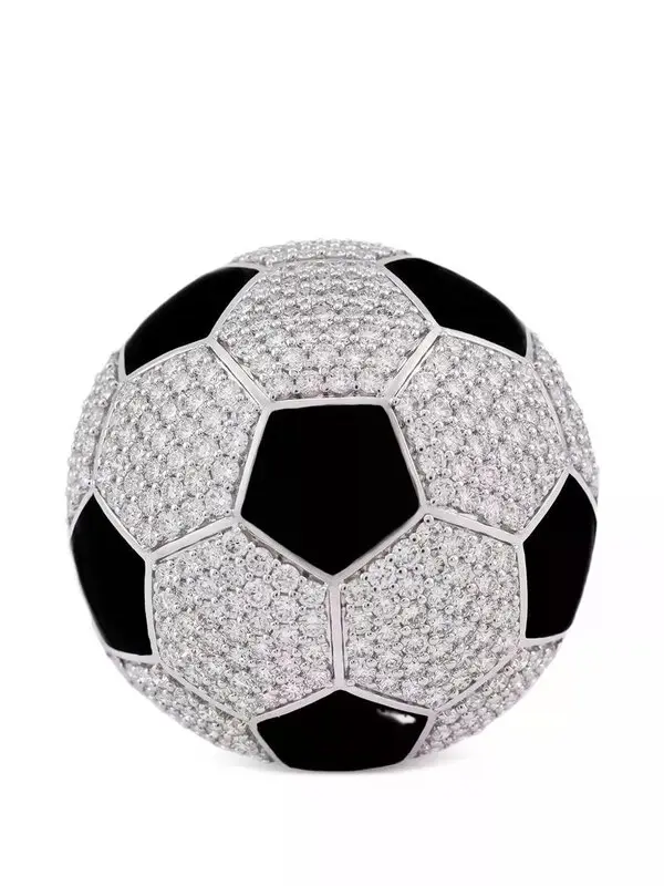 ASHNA MEHTA Diamond Soccer Ball Bag Charm - Silver