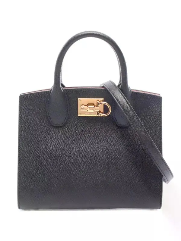 FERRAGAMO 2020s The Studio Box Leather Tote Bag