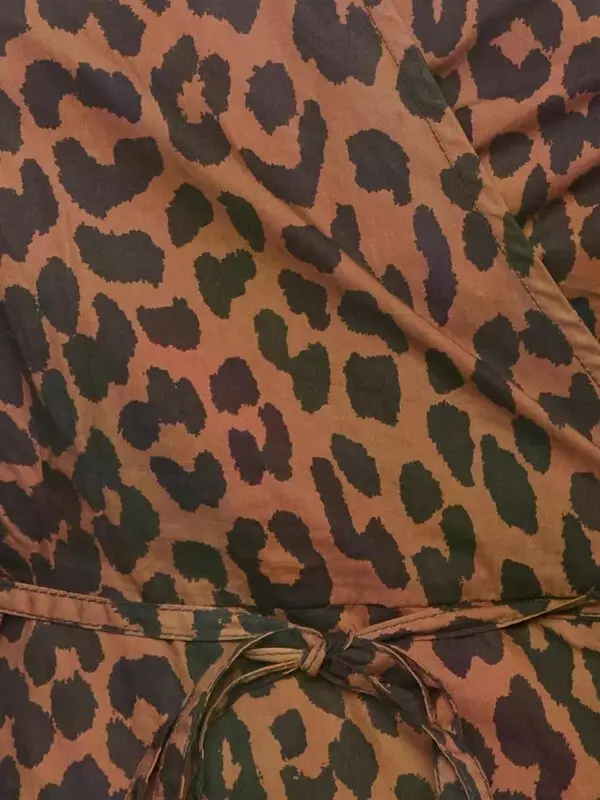 GANNI Leopard-print Wrap Top
