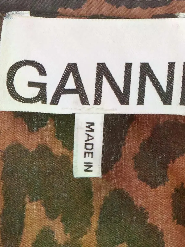 GANNI Leopard-print Wrap Top