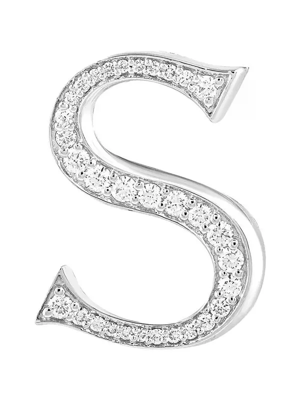 ASHNA MEHTA Medium Diamond Initial Bag Charm - Silver
