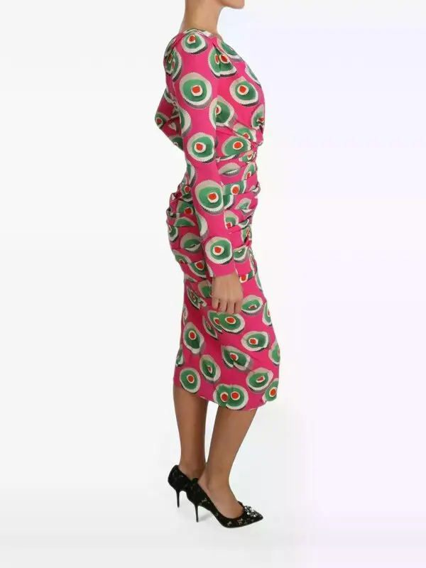 Dolce & Gabbana Pastry-print Ruched Dress