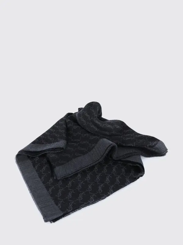 Saint Laurent Monogram Jacquard Cashmere Blend Scarf
