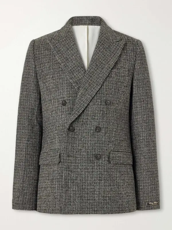 A KIND OF GUISE Double-breasted Virgin Wool-tweed Blazer