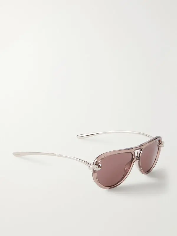Bottega Veneta New Knot Aviator-style Silver-tone Sunglasses