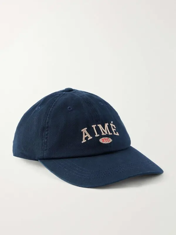 Aimé Leon Dore Nyc Logo-embroidered Cotton Cap - Navy