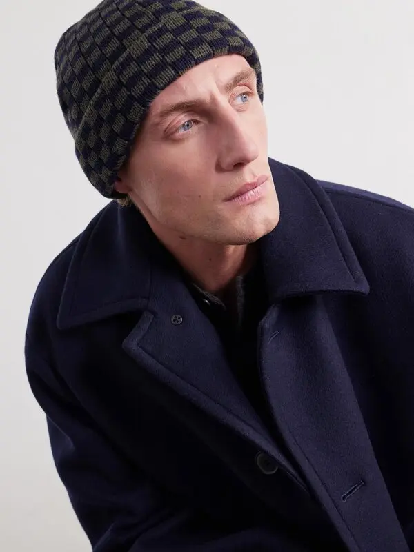 A KIND OF GUISE Ajedrez Checkerboard Alpaca And Merino Wool-blend Beanie