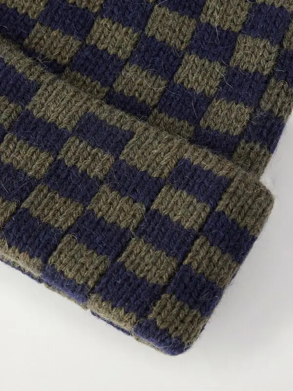 A KIND OF GUISE Ajedrez Checkerboard Alpaca And Merino Wool-blend Beanie