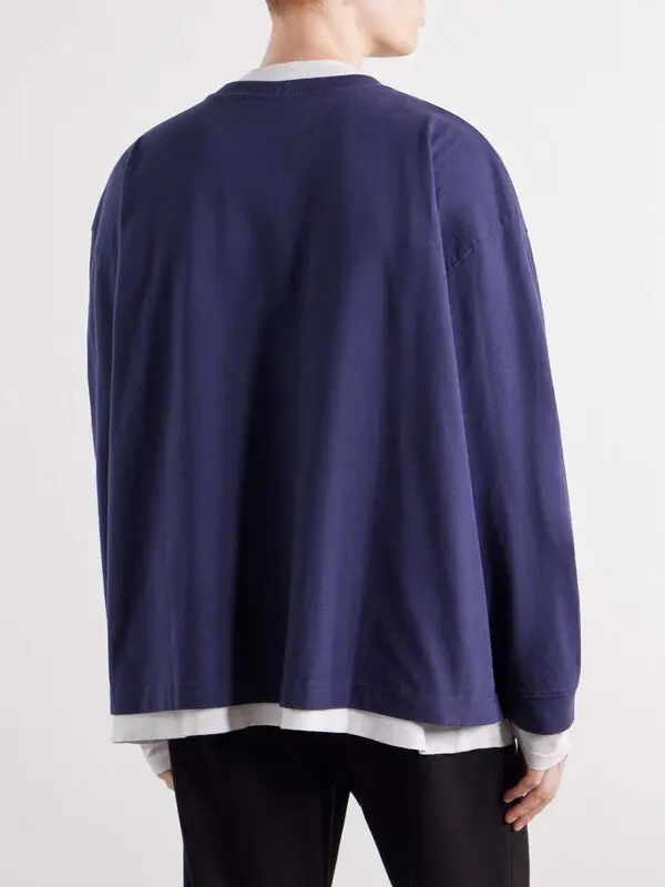 Acne Studios Logo-embroidered Layered Cotton-jersey Sweatshirt
