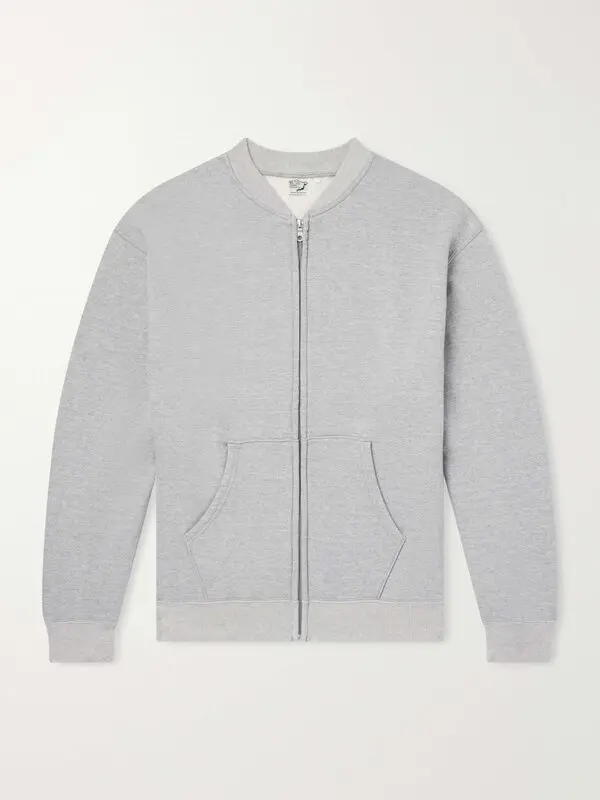 ORSLOW Cotton-jersey Zip-up Sweatshirt - Gray