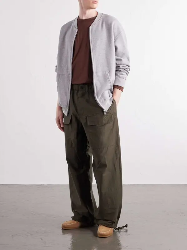 ORSLOW Cotton-jersey Zip-up Sweatshirt