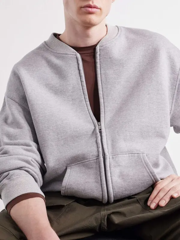 ORSLOW Cotton-jersey Zip-up Sweatshirt