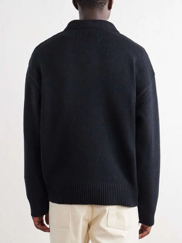 Polo Ralph Lauren Mlb Logo-intarsia Wool And Cashmere-blend Polo Shirt