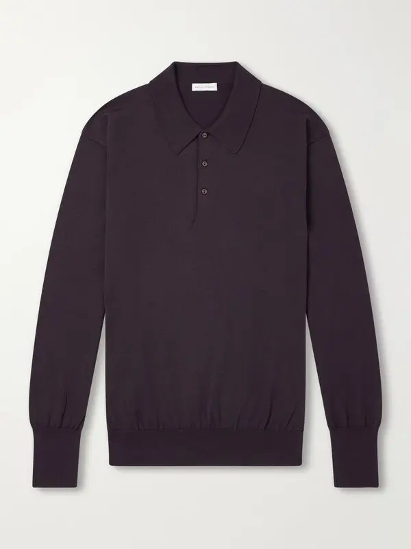 KAPTAIN SUNSHINE Wool And Cotton-blend Polo Shirt